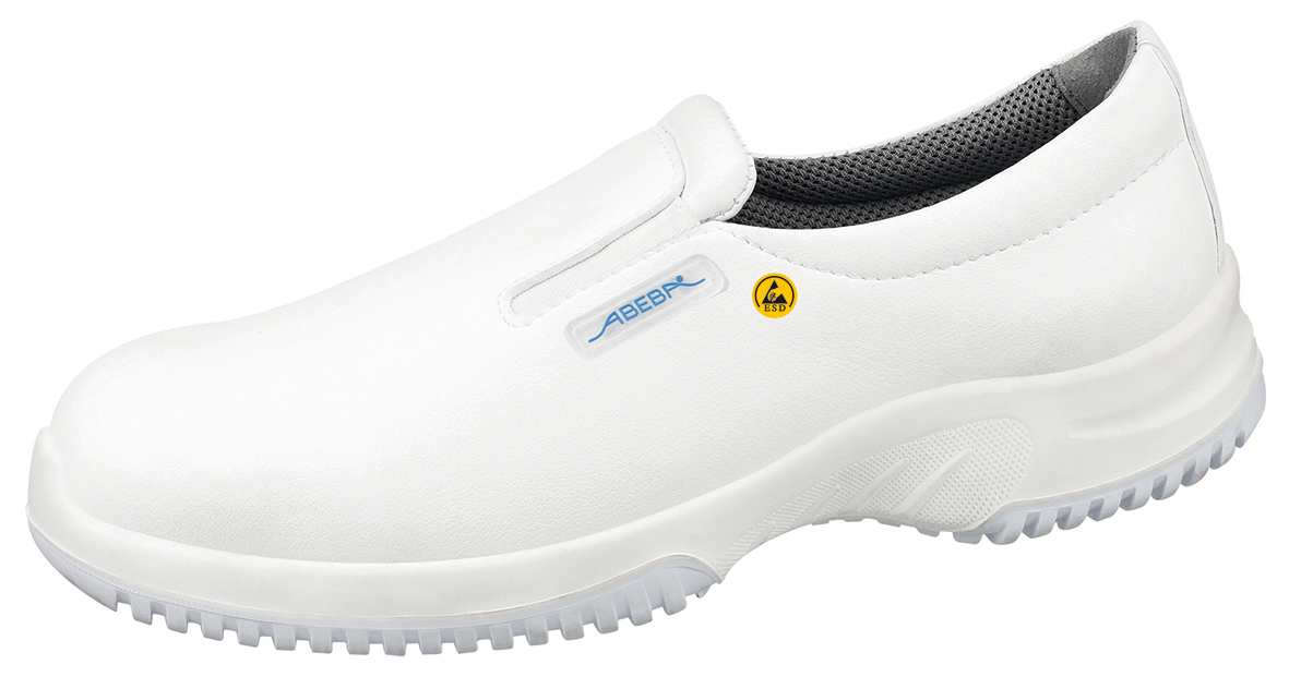 ABEBA ESD-Sicherheitsschuh uni6, Slipper weiß ESD, ESD-gerecht nach DIN ...