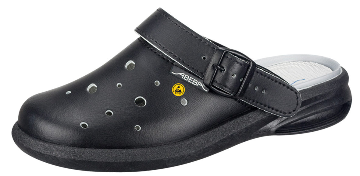 ABEBA ESD work shoe Easy, clog black, perforated ESD, ESD-compliant ...